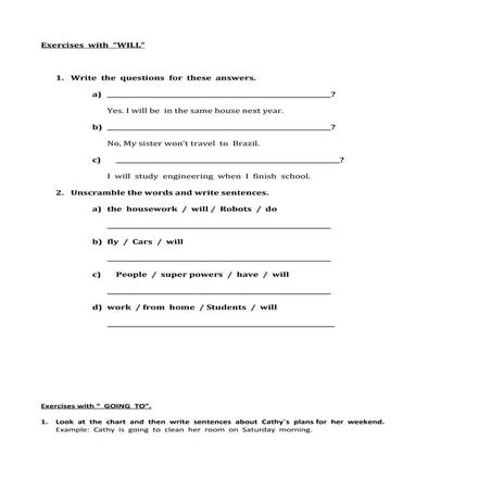 Exercises Future Tense Doc