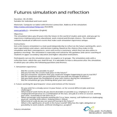 Exercises in Futures simulation | PDF