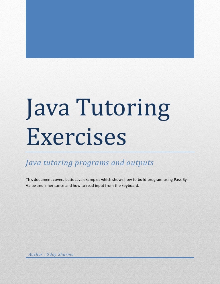 Exercises of java tutoring -version1
