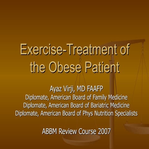 Exercise Treatment Of The Obese Patient | PPT