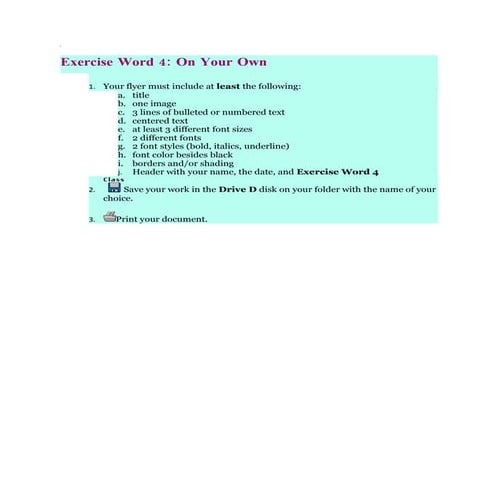 Exercise Word 4 | PDF