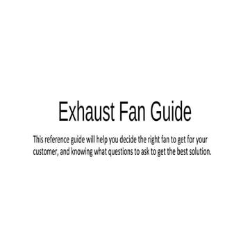 Exhaust Fan Training | PPT