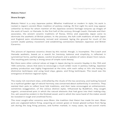 Makoto Hatori by Shane Enright | PDF