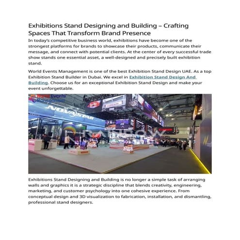 Exhibitions Stand Designing and Building – Crafting Spaces That ...