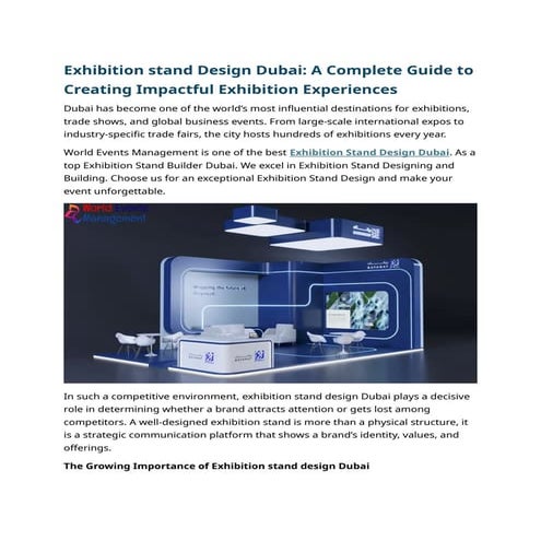 Exhibition stand design Dubai A Complete Guide to Creating Impactful ...