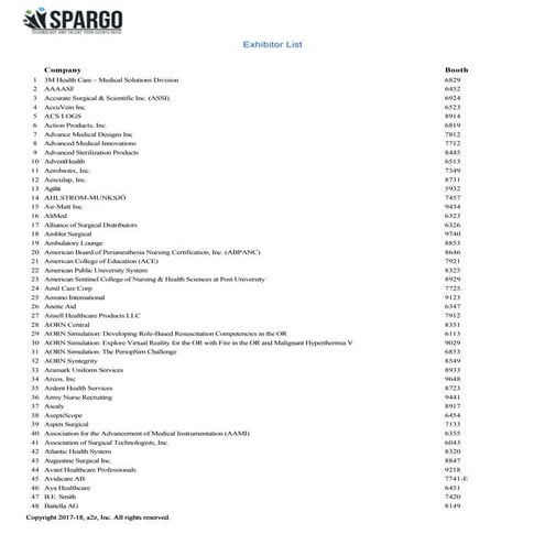 Exhibitor list | PDF