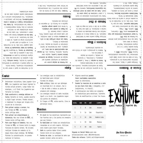 Exhume3.0_zine.pdf juego de rol para imprimir pt1 | PDF