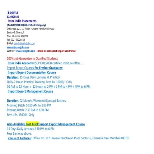 Exim india placements | PPT