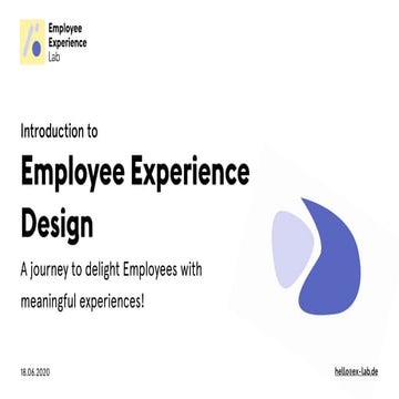 Employee Experience Design Introduction / Design Thinking & Human Resources 2020 | PPT