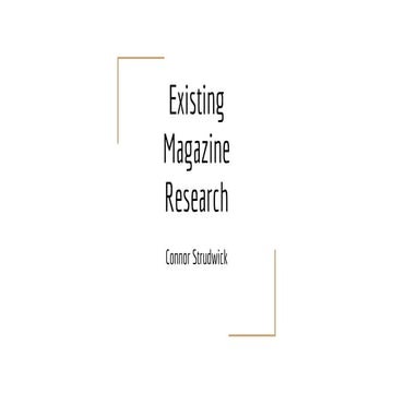 Existing Magazine Research | PPT