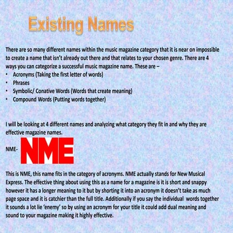 Magazine names! | PPT