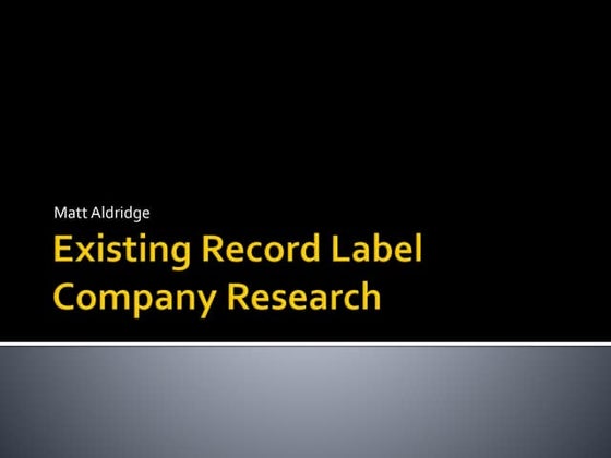 Folk record labels research | PPT
