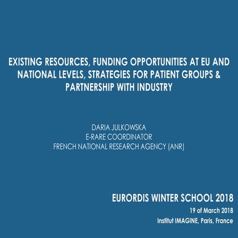 Existing resources, funding opportunities at EU and national levels | PPT