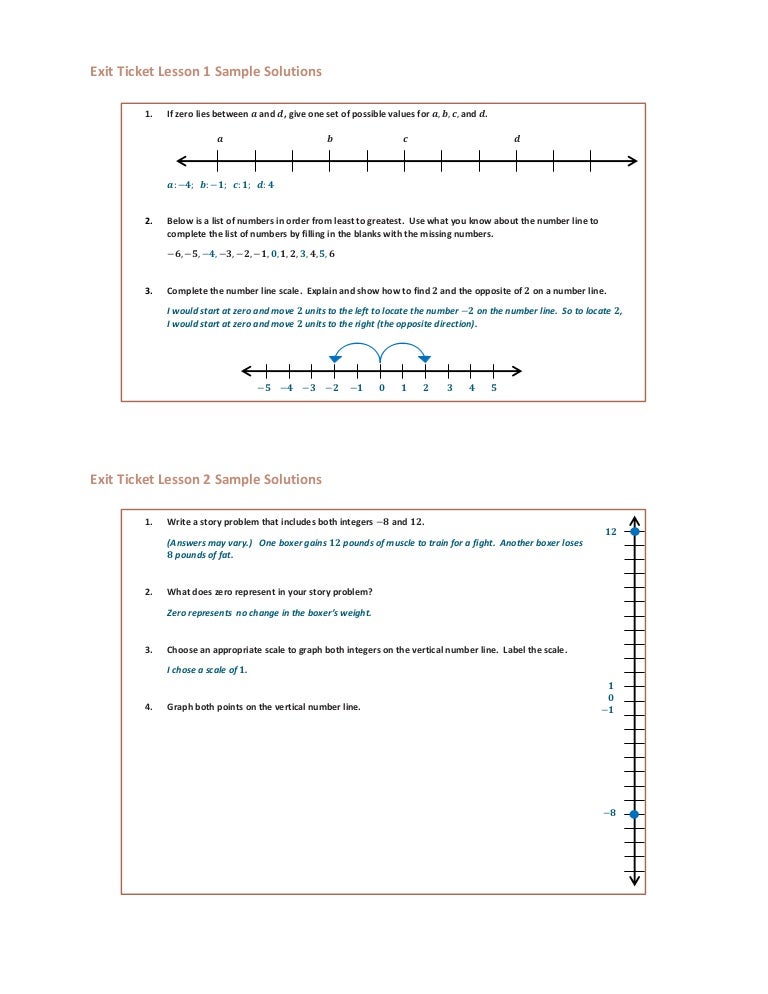 Exit ticket lessons 1 13 sample solutions