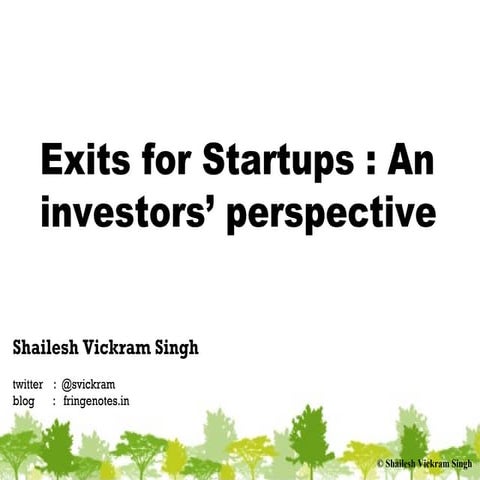 Exit for Startups : An investor perspective | PPT