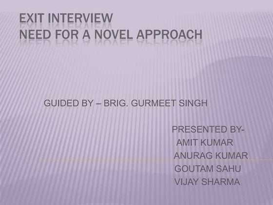 Si Exit Interview Present (Class) | PPT