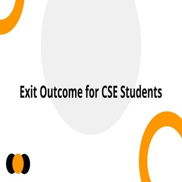 Exit Outcome for CSE Students to become successful | PPTX