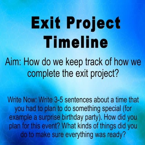 Exit Project Timeline | PPT