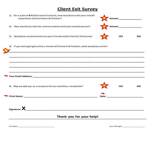 Exit questionnaire | DOCX