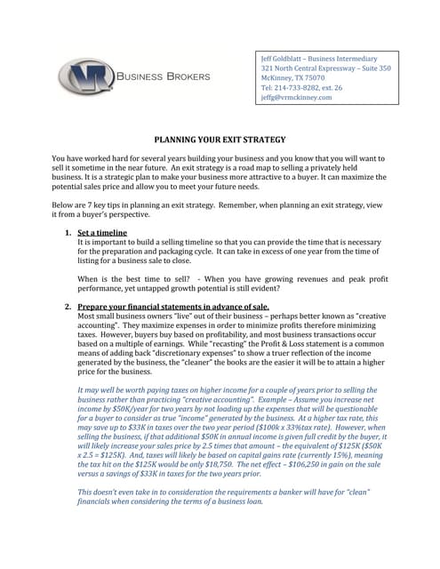 Strive to Thrive Exit Strategy | PPTX | Business Accounting & Finance ...