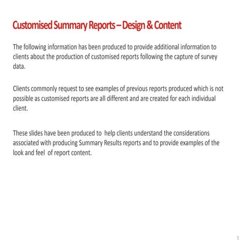 Exit Survey Reporting Examples | PDF