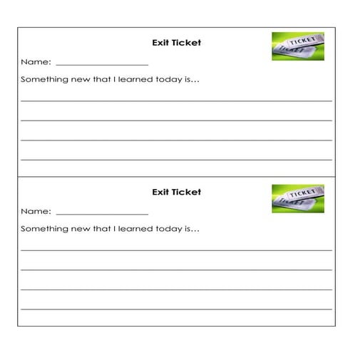 Exit ticket.template | DOCX