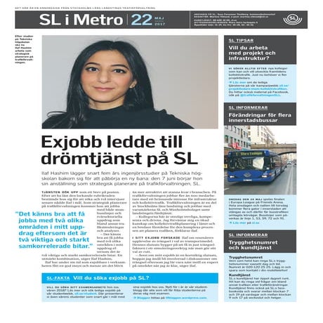 Exjobb ledde till drömtjänst på SL | PDF