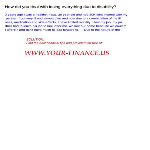 How did you deal with losing everything due to disability? | PDF