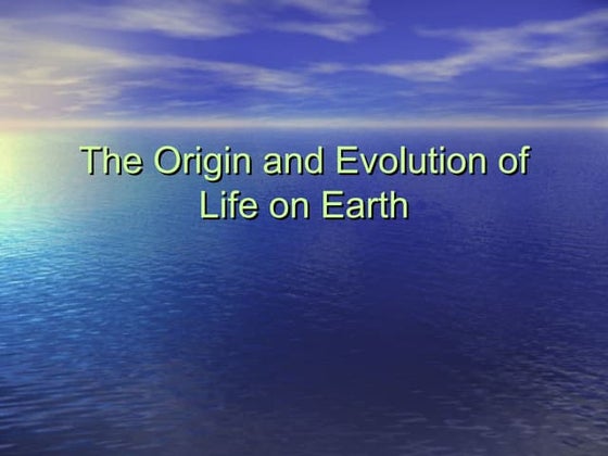 Origin of life | PPT