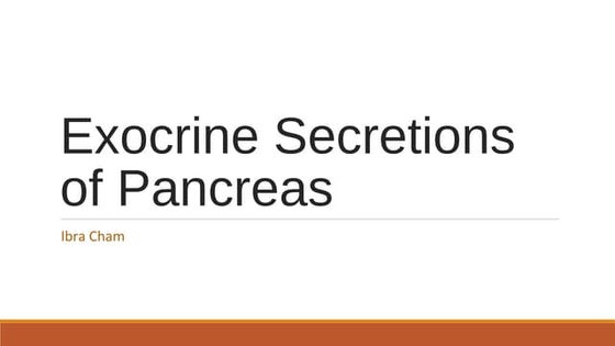 Stages & regulation of pancreatic secretion | PPT