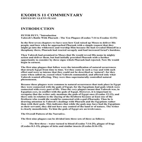 Exodus 11 commentary | PDF