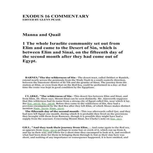 Exodus 16 commentary | PDF