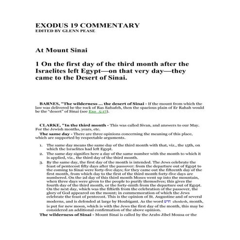 Exodus 19 commentary | PDF | Christianity | Religion & Spirituality