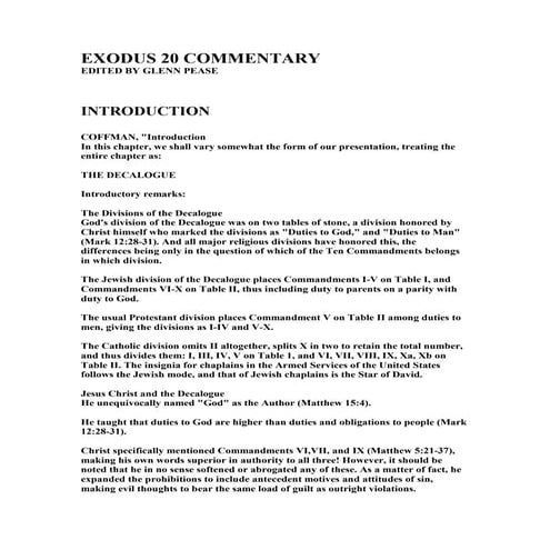 Exodus 20 commentary | PDF