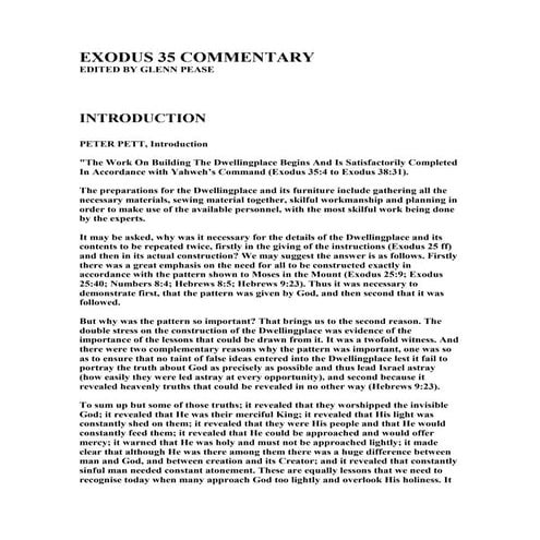 Exodus 35 commentary | PDF