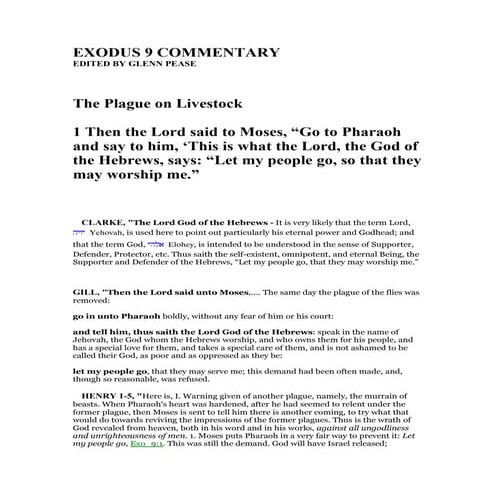 Exodus 9 commentary | PDF