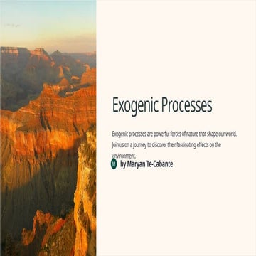 Exogenic Processes that Shape the World Around Us | PPT | Free Download