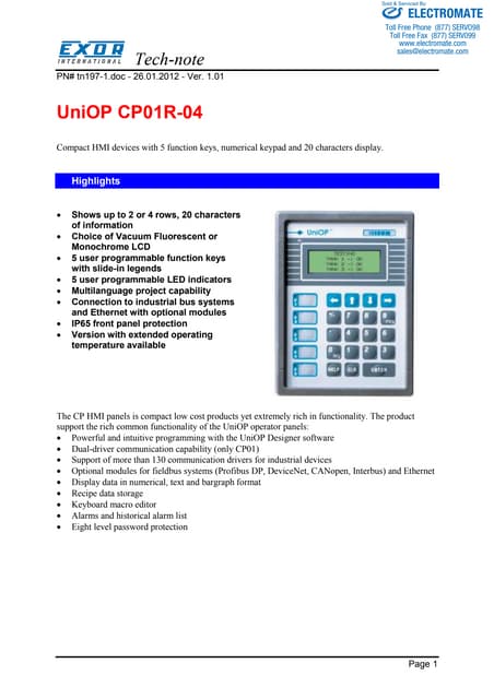 Exor mkdr 05-specsheet | PDF | Computer Peripherals | Computing