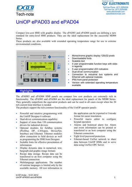 Exor cp10 g-04_specsheet | PDF | Computer Peripherals | Computing