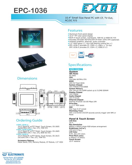 Exor epc 1592_Spec Sheet | PDF