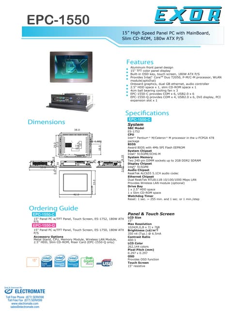 Exor epc 1592_Spec Sheet | PDF