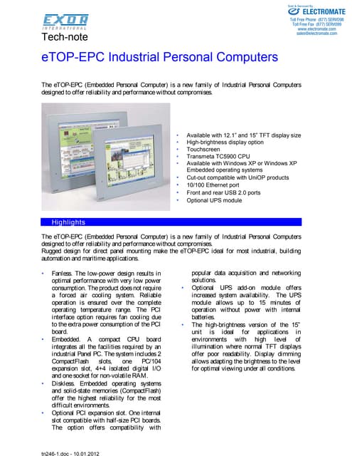 Exor e top05_specsheet | PDF | Computer Peripherals | Computing