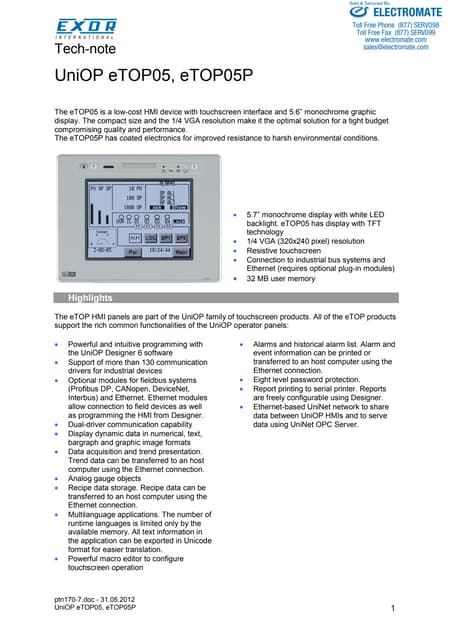 Exor e top06_specsheet | PDF | Computer Peripherals | Computing