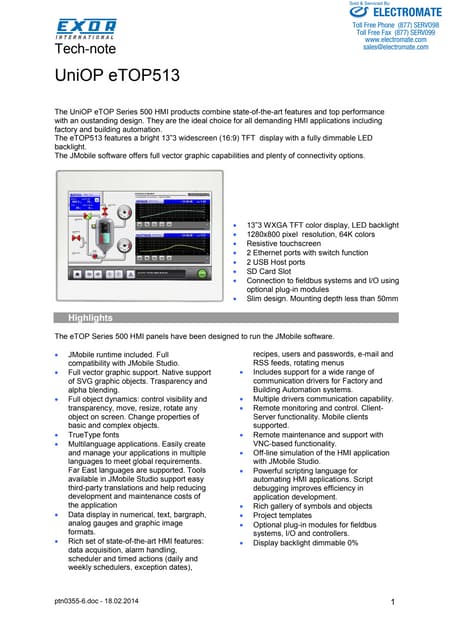 Exor cp10 g-04_specsheet | PDF | Computer Peripherals | Computing