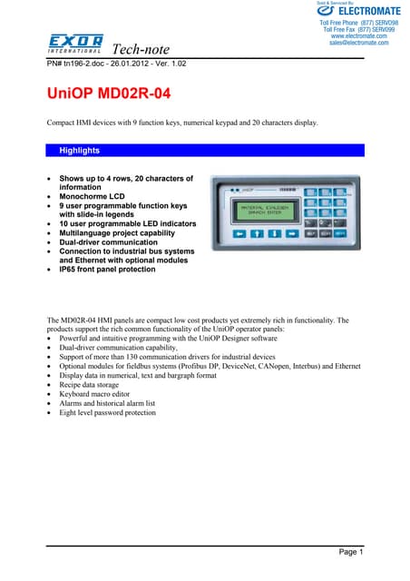 Exor e top05_specsheet | PDF | Computer Peripherals | Computing