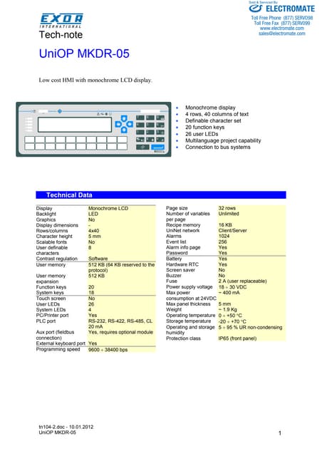 Exor cp10 g-04_specsheet | PDF