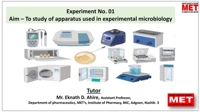 BASIC MICROBIOLOGY LAB EQUIPMENTS | PPTX
