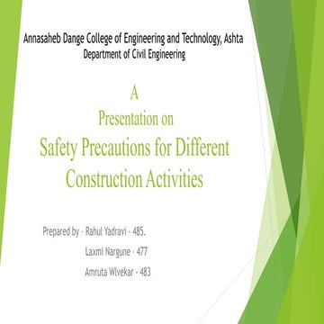 Safety Precautions For Different Construction Activities | PPTX
