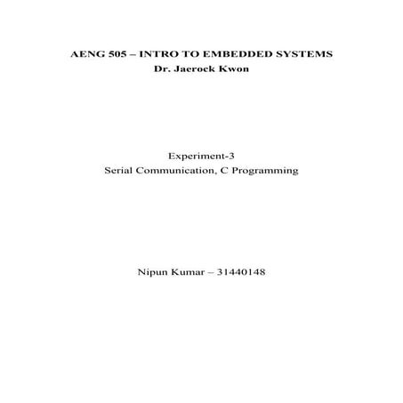 C Programming Of An Arm Microcontroller And Writing Uart Serial