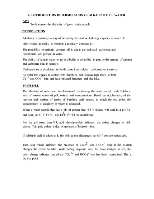 Lab5 determination of hardness of water | PDF | Chemistry | Science